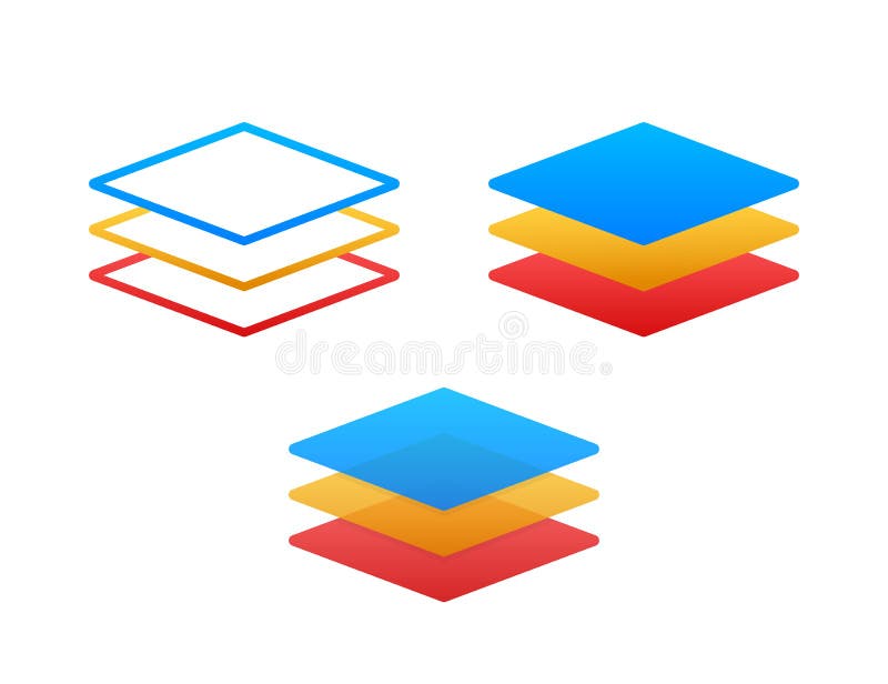 Layers Icon, Three Levels. Vector Stock Illustration. Stock ...