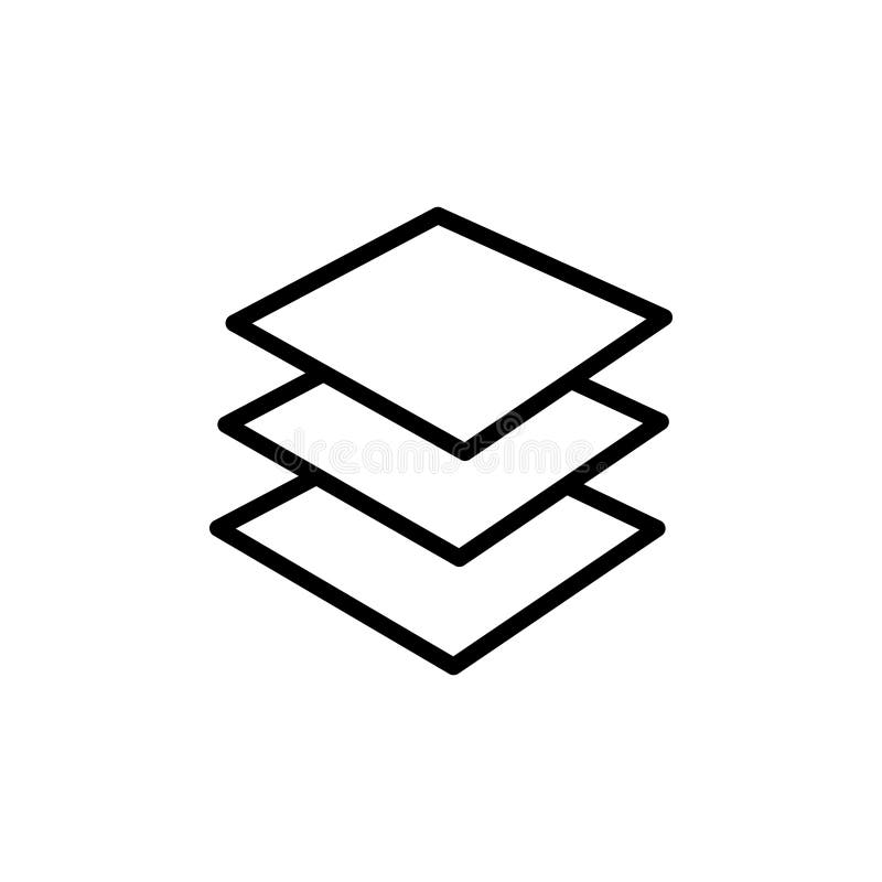 Layers Icon Set. 3 Level Fabric Vector Symbol. Three Layer Protection ...