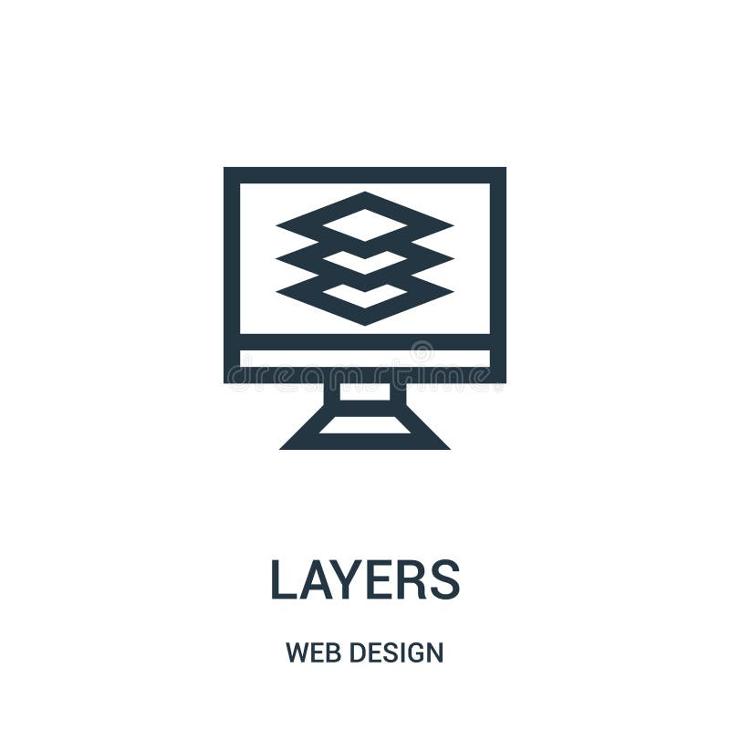 Layers Icon Vector from Web Design Collection. Thin Line Layers Outline ...