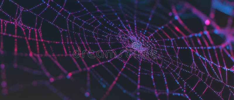 Complex Spider Web Overlay Texture with Vibrant Color Contrasts Against ...