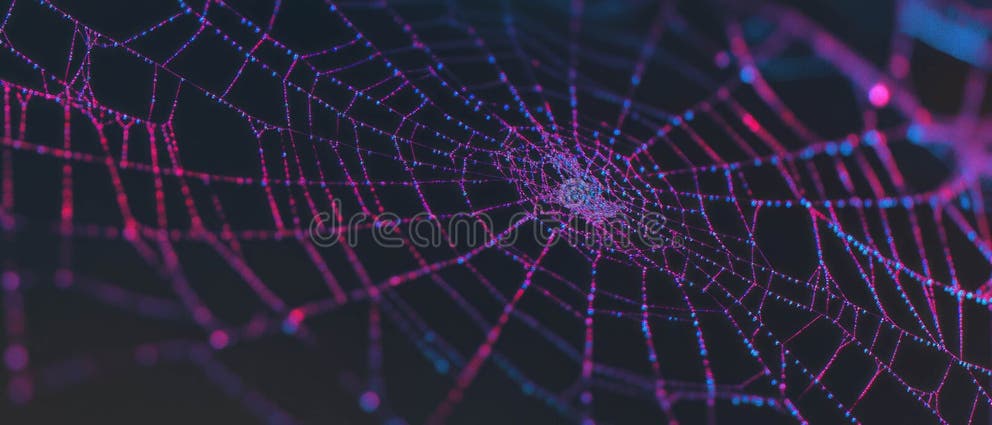 Complex Spider Web Overlay Texture with Vibrant Color Contrasts Against ...