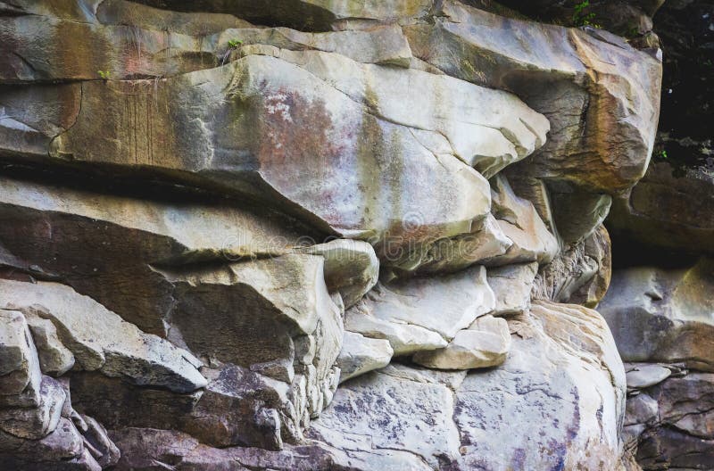 The Layers of Large Smooth Stone in the Mountainous Terrain are ...