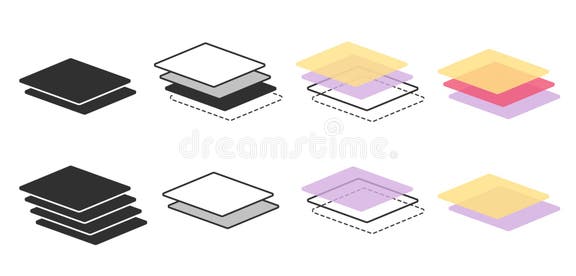 Layers Materials Stack 2, 3, 4 Level Surface Icon Vector Pictogram ...