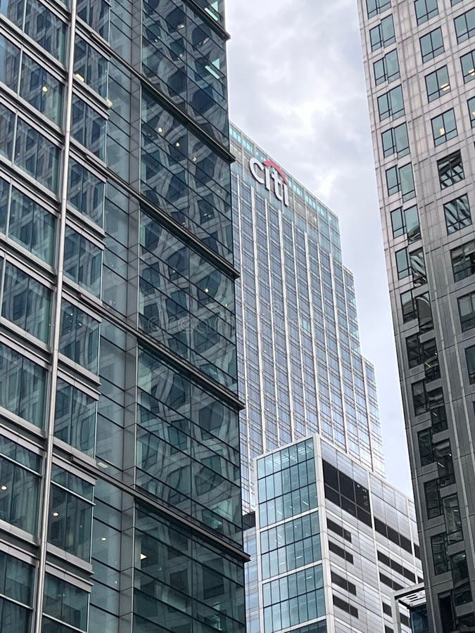 Layers of Modern Skyscrapers and Business Buildings, Vertical Editorial ...