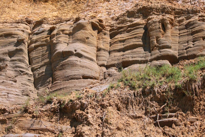Layers of molded rock stock image. Image of marine, vegetation - 101128003