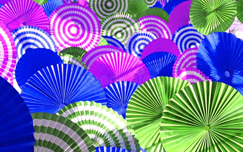 Layers of Multi-colors Pleated Paper Decorative Art in the Sunlight ...