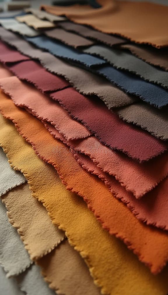 Layers of Multicolored Suede Samples Cascade in a Striking Gradient ...