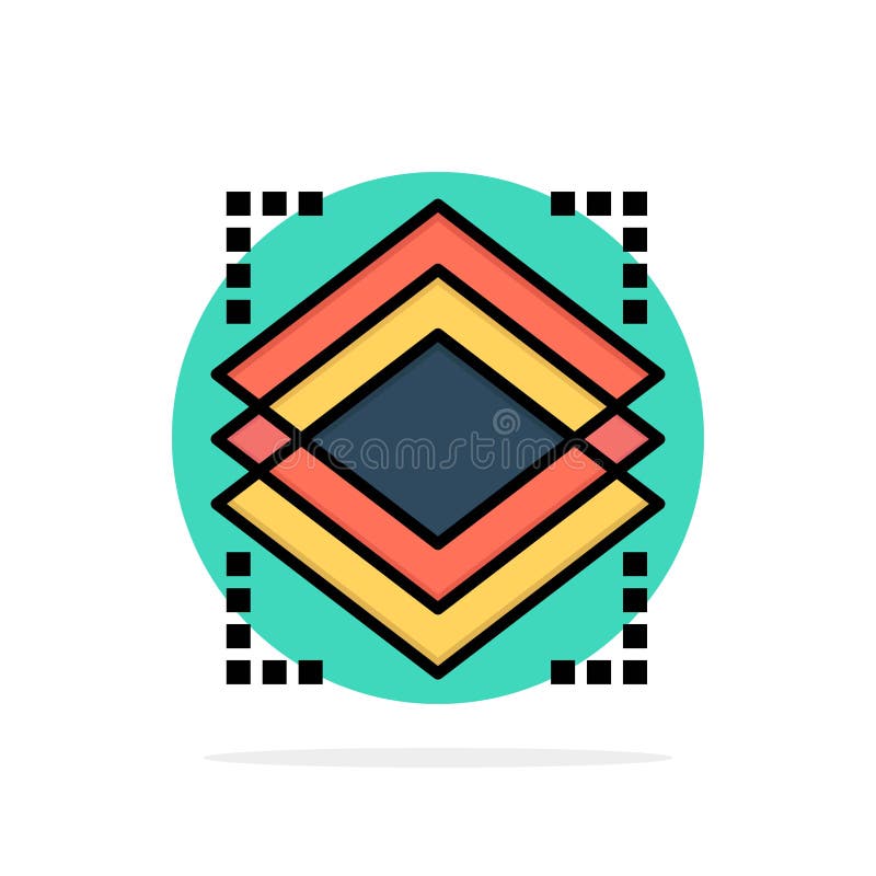 Layers Object Layer Server Abstract Circle Background Flat Color Icon Stock Vector