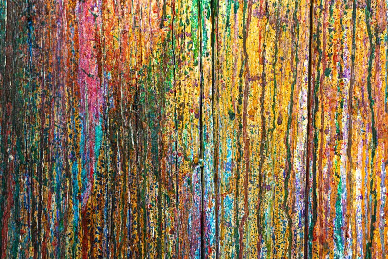 Layers of Old Chipped Paint of Different Colors in Cracks on a Wooden ...