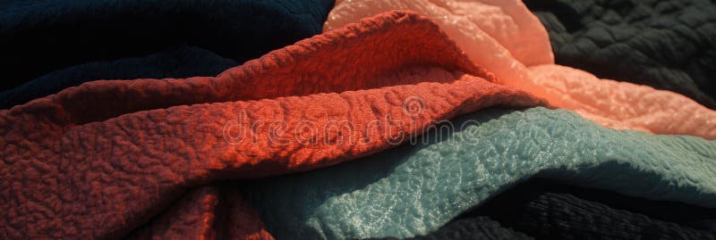 Layers of Quilted Fabric Showcasing Textures in Vibrant Colors and ...