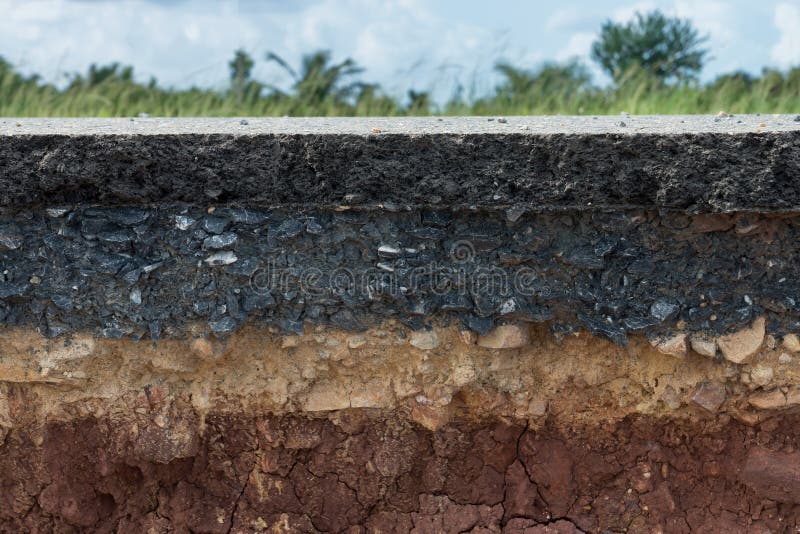 Layers of Road with Soil and Rock Stock Photo - Image of dirt, natural ...