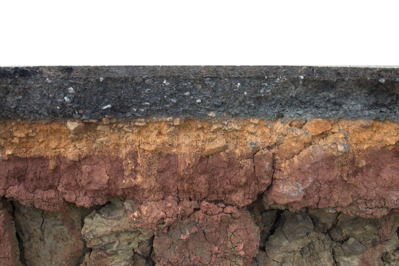 Layers of Road with Soil and Rock Stock Photo - Image of orange ...