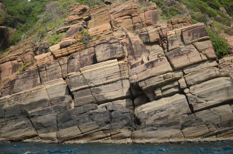 Layers of rock formation stock image. Image of trincomalee - 243183585