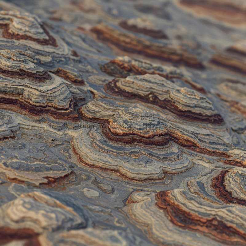 Layers of Rock or Mineral Formations with Wavy Patterns and Varied ...
