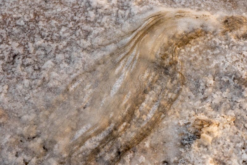 Layers and Crystals of Salt Created in the Salt Lake Stock Image ...