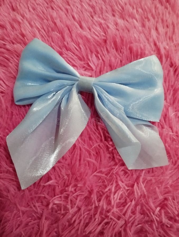 Layers Short Korean Blue Ribbon Hair Clip Stock Image - Image of korean ...