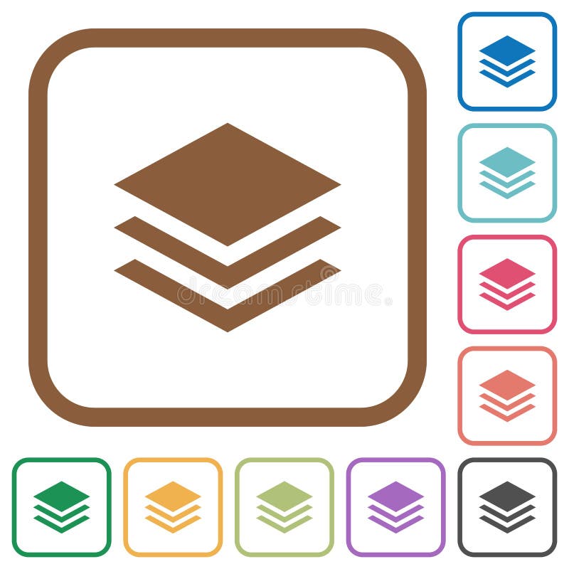Layers simple icons stock vector. Illustration of graphic - 186569504
