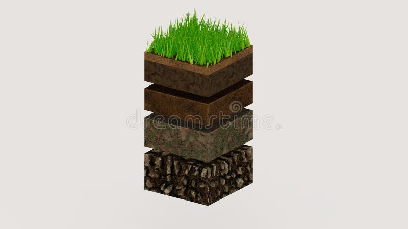Soil Layers Earth Cross Section Isometric Diagram Stock Illustration ...