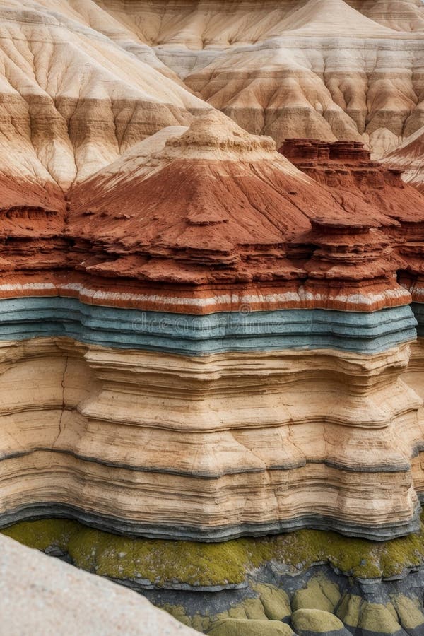 Layers of Soil and Rock Formation for Nature Studies. Stock Image ...
