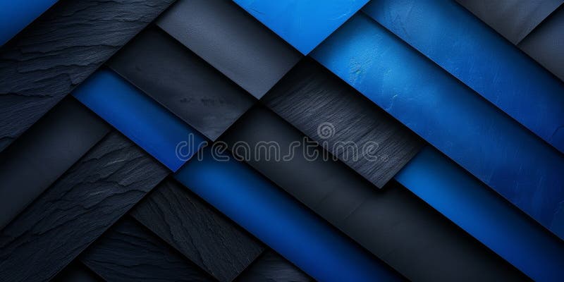 Layers of Textured Blue and Black Materials Arranged in a Modern ...