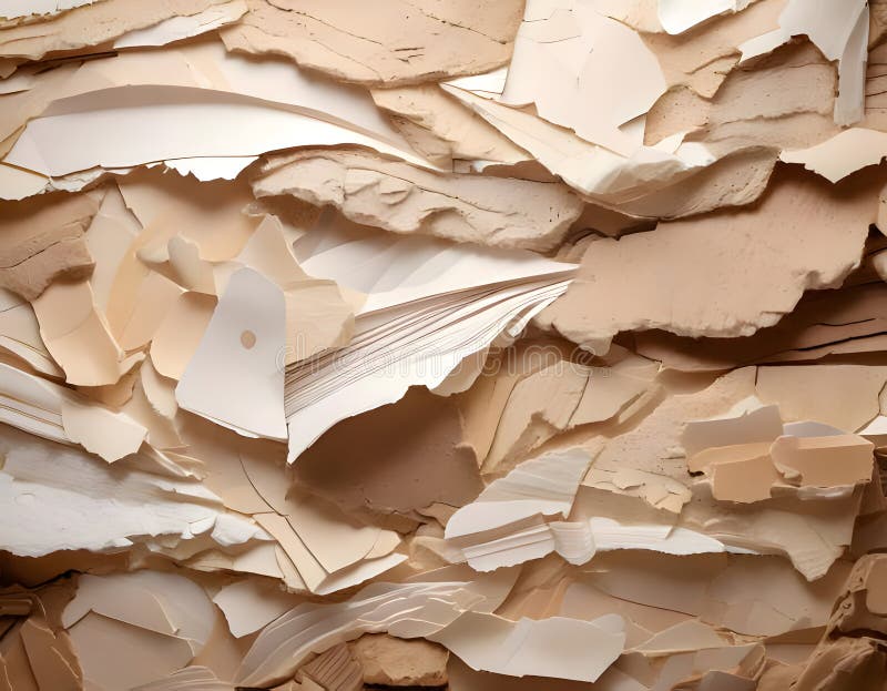 Layers of Torn and Peeling Paper in Neutral Tones Create a Textured ...