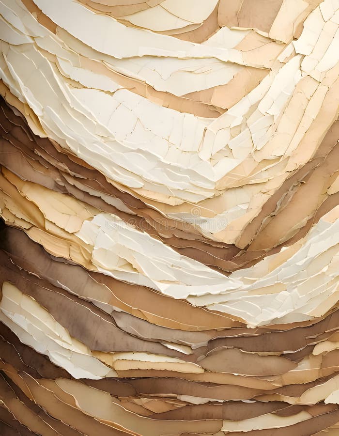 Layers of Torn and Peeling Paper in Neutral Tones Create a Textured ...