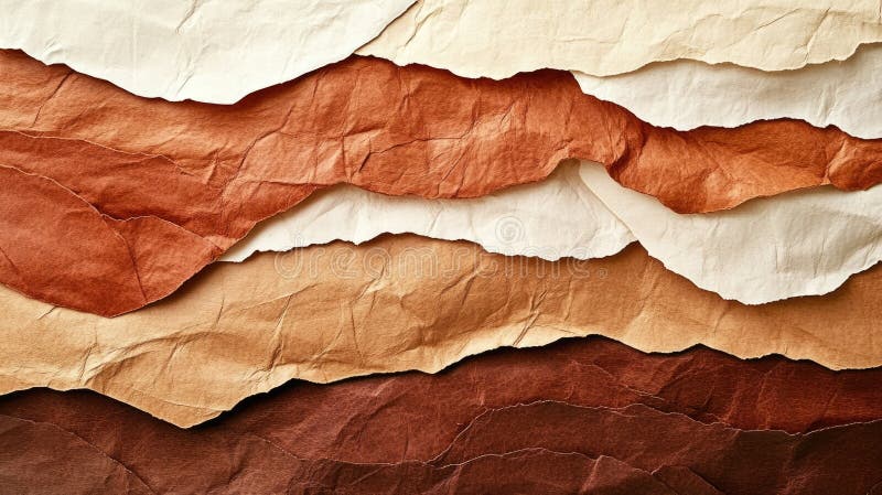 Layers of Torn Textured Paper in Earthy Tones Stock Photo - Image of ...