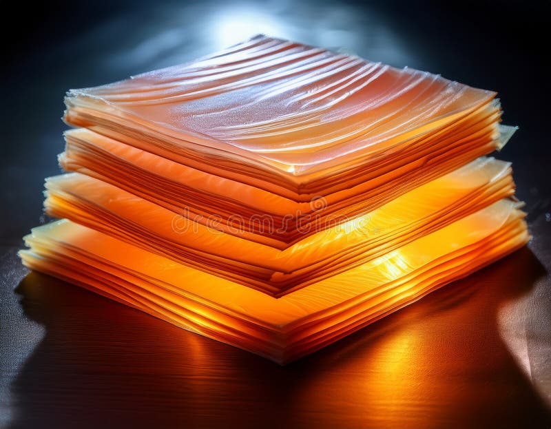 Layers of Translucent Wax Paper Stacked Over a Glowing Light Source ...