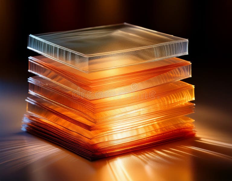 Layers of Translucent Wax Paper Stacked Over a Glowing Light Source ...