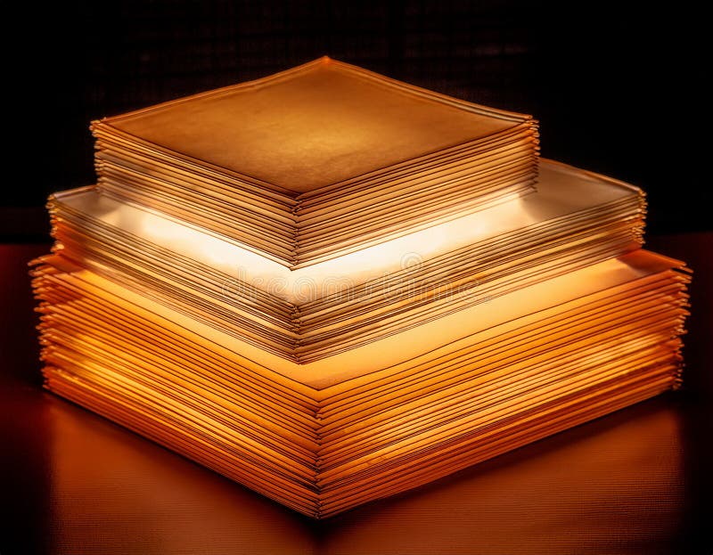 Layers of Translucent Wax Paper Stacked Over a Glowing Light Source ...