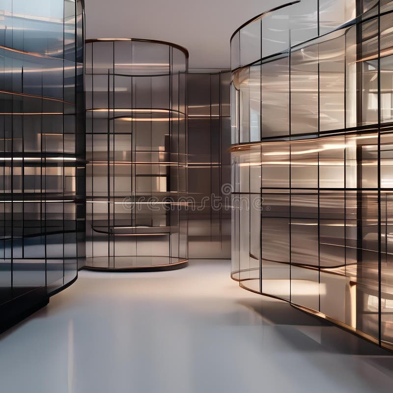 Layers of Transparent Shapes Overlapping and Moving in Sync, Creating a ...