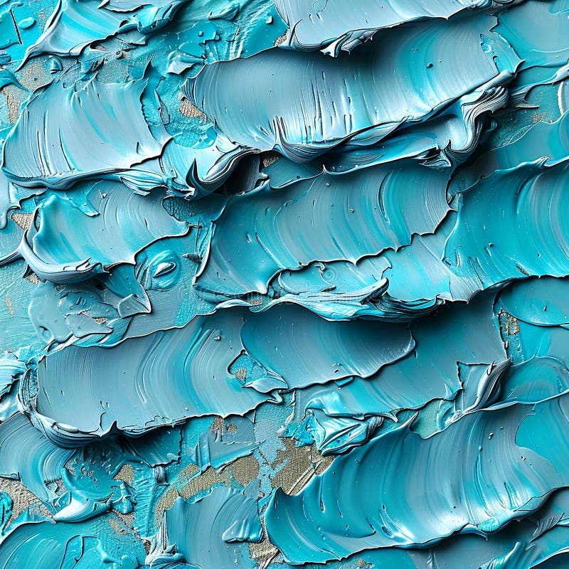 Textured Strokes of Vibrant Turquoise Paint Layered Beautifully on a ...