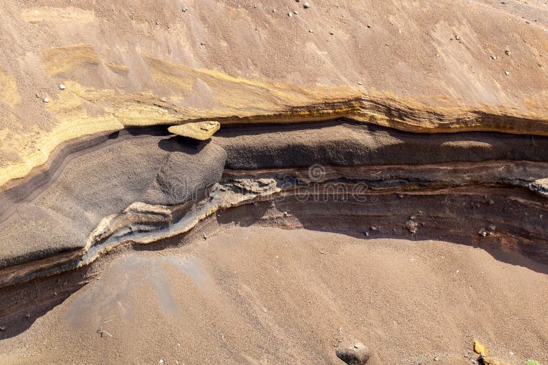 Layers of Volcanic Tuff at the Teide Volcano, Tenerife, Spain Stock ...