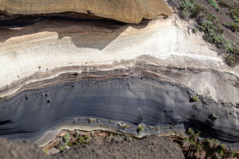 Layers of Volcanic Tuff at the Teide Volcano, Tenerife, Spain Stock ...
