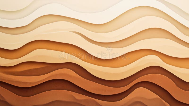 Layers of Waves in Mocha Mousse Shades Create Depth and Visual Interest ...