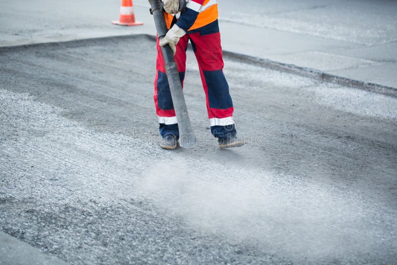 Laying Asphalt in the City. Stock Photo - Image of blacktopping, road ...