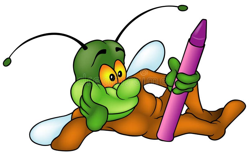 Laying Bug Painter stock vector. Illustration of crayon - 37990164