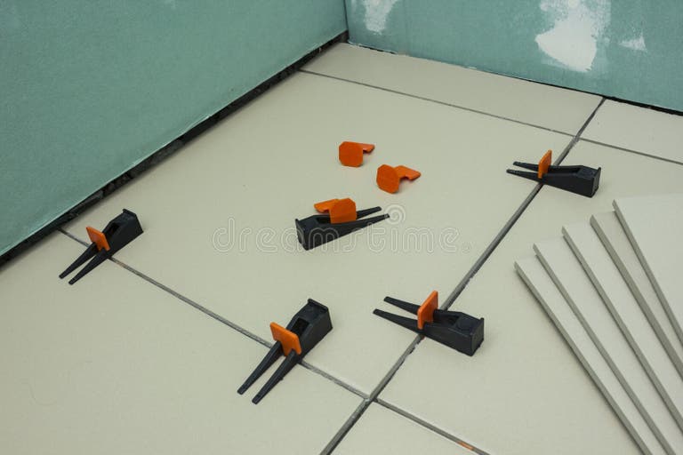 Laying is Completed, it is Aligned with Special Clamps Stock Photo ...