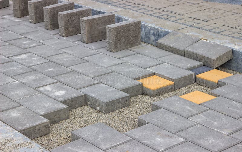 Laying Concrete Brick Background Stock Photo - Image of freight, pavers ...