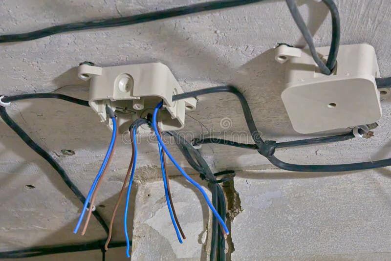 Laying and Connection of Electrical Wires in the External Junction Box ...