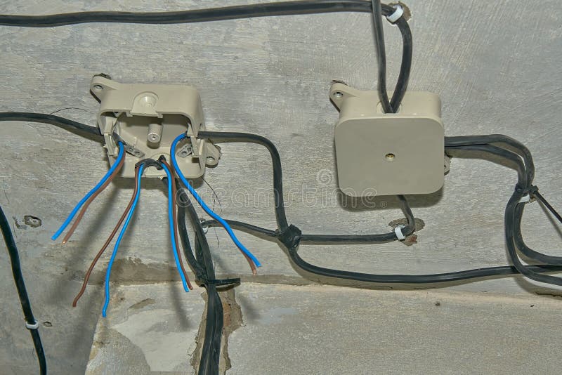 Laying and Connection of Electrical Wires in the External Junction Box ...