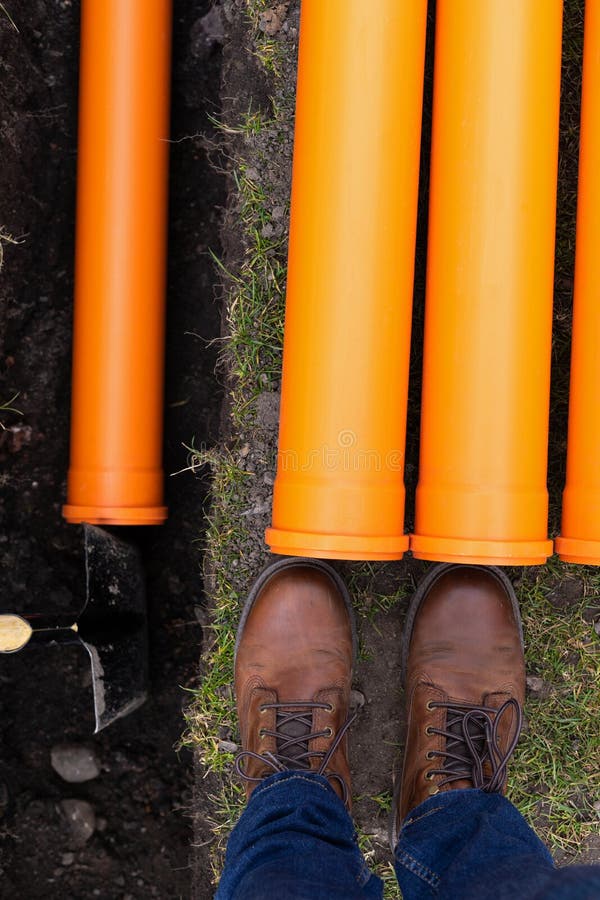 Sewage pipe stock photo. Image of house, sanitary, engineering - 213298206