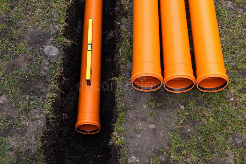Sewage pipe stock photo. Image of flow, infrastructure - 217944818