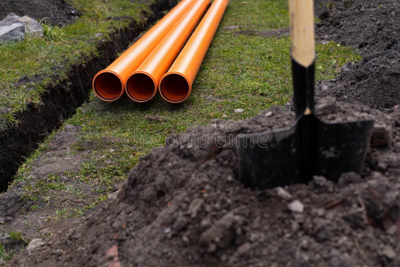 Sewage pipe stock image. Image of plastic, house, flow - 233677661
