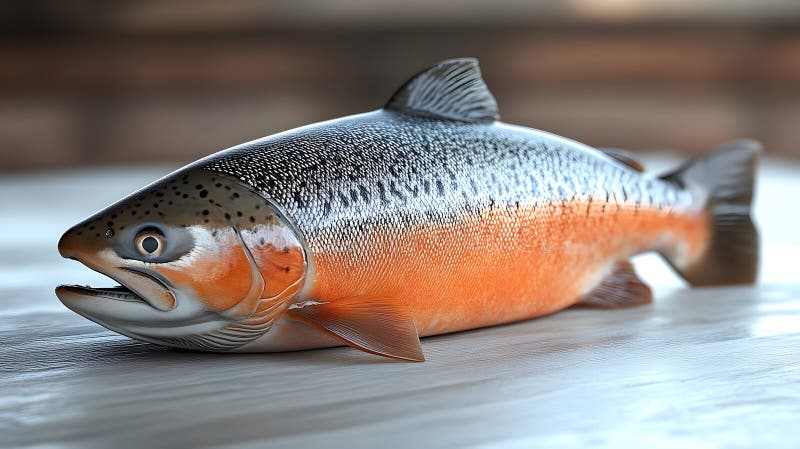 Laying Fish on Table stock illustration. Illustration of peaceful ...