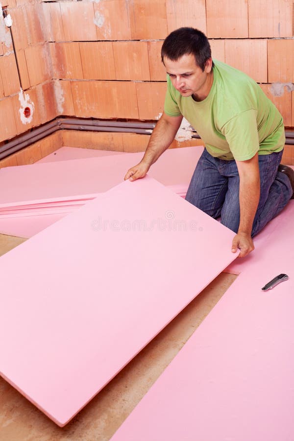 Laying the Floor Insulation Layer in a New House Stock Photo - Image of ...