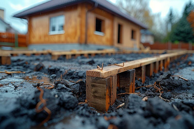 Laying the Foundation. Construction Works. the Foundation for the House ...