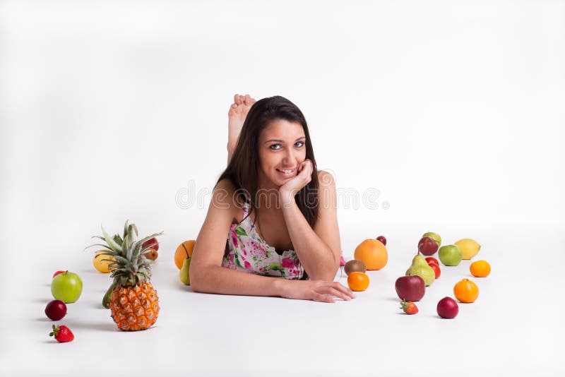 Laying between the fruits stock image. Image of grpes - 28512335