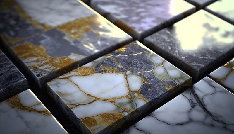 Laying Granite Tiles on the Floor, Generative Ai Stock Illustration ...