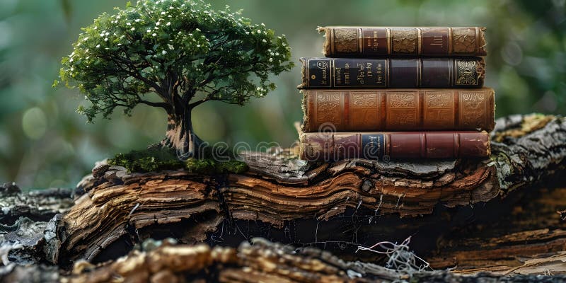 Laying the Groundwork for Knowledge with Old Books and Trees. Concept ...